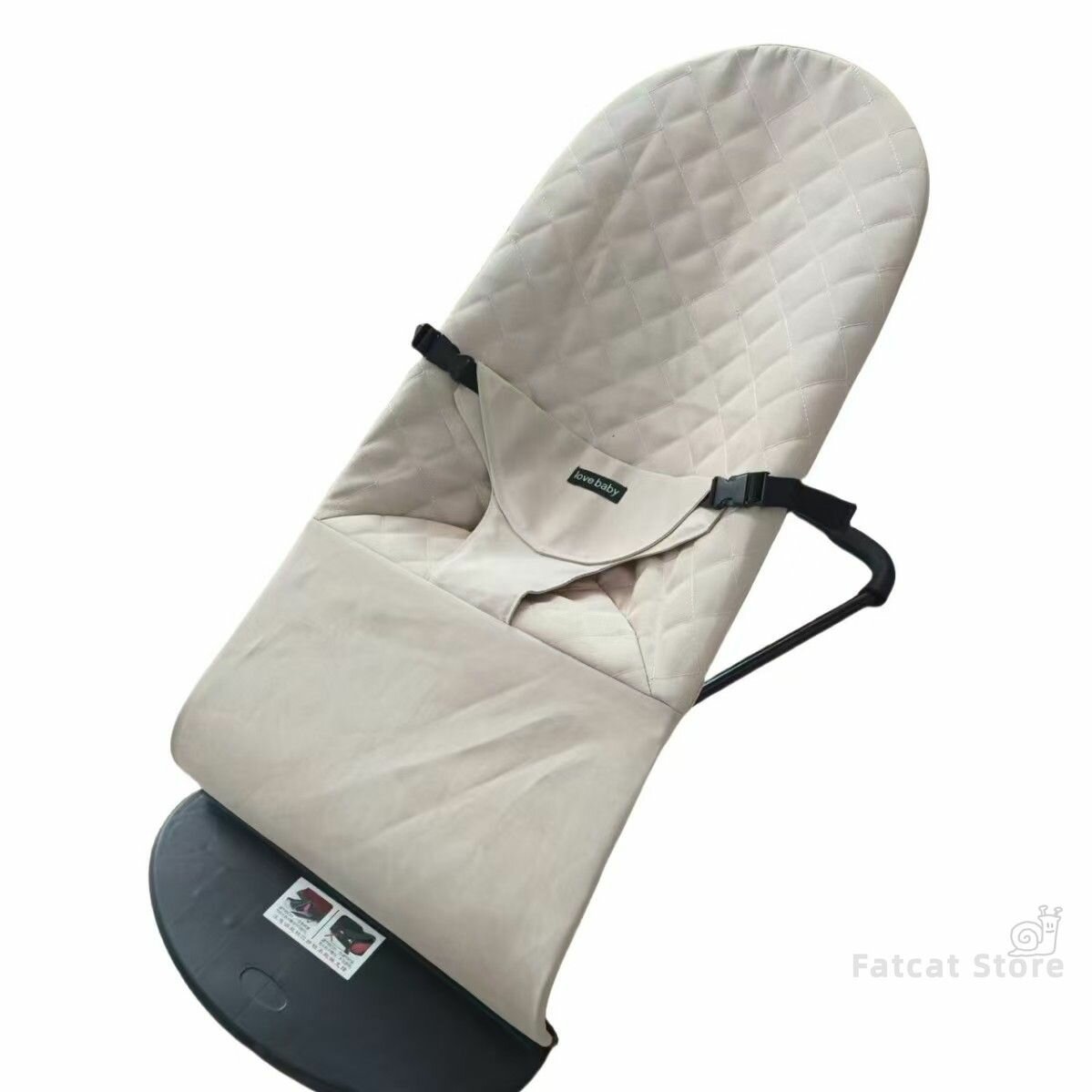 Детское кресло-качалка со съемным чехлом темно-белого цвета