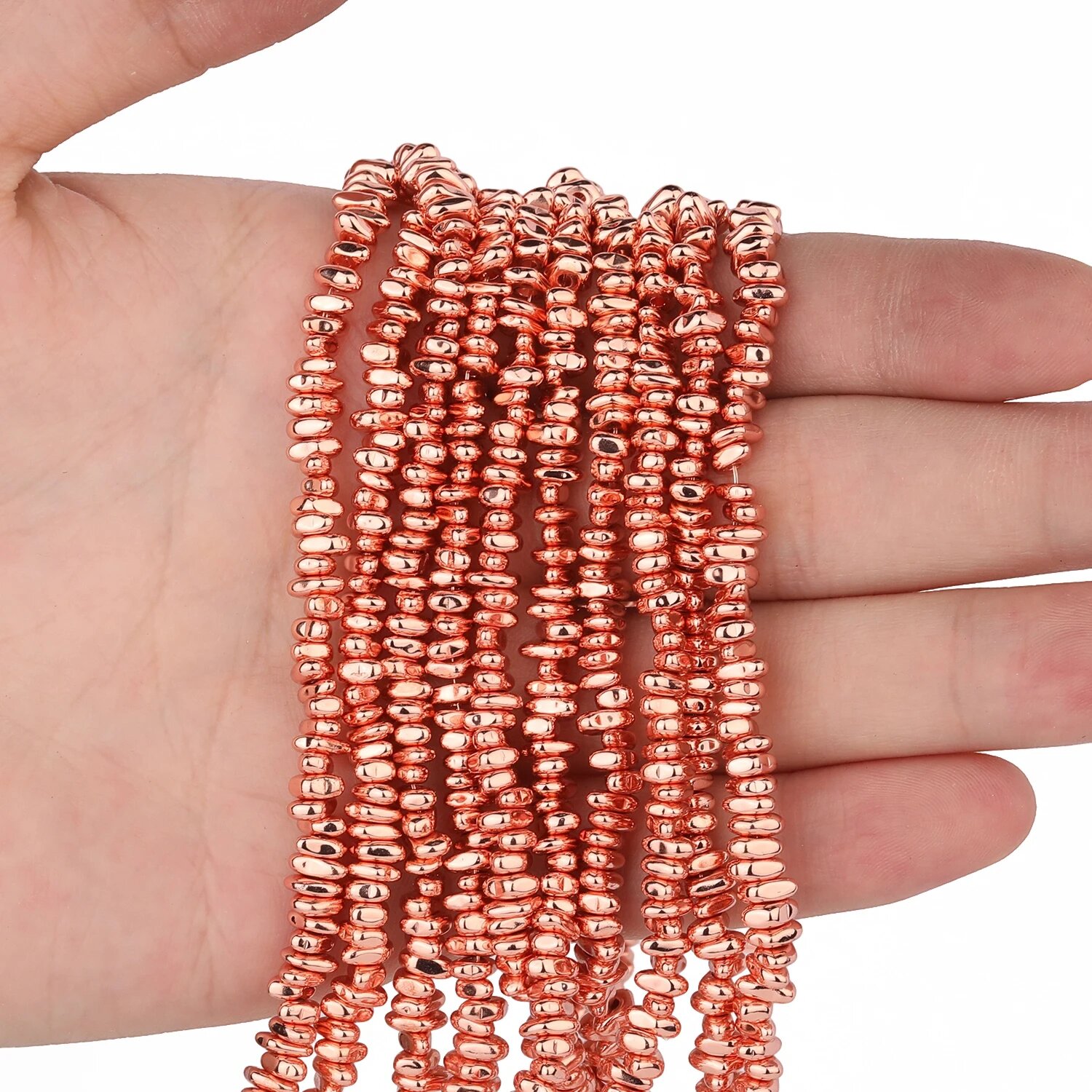 Гематитовые бусины Rose Gold 4-6 мм