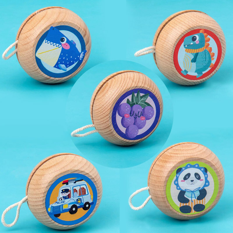 Мультяшный йо-йо для младших школьников, детская игрушка-йо-йо в подарок для мальчиков и девочек, деревянный йо-йо оптом.