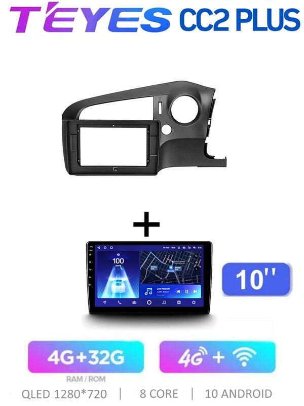 Магнитола 10" Teyes CC2 Plus 4/32 Gb для Honda Stream 2 2006-2014 Правый руль
