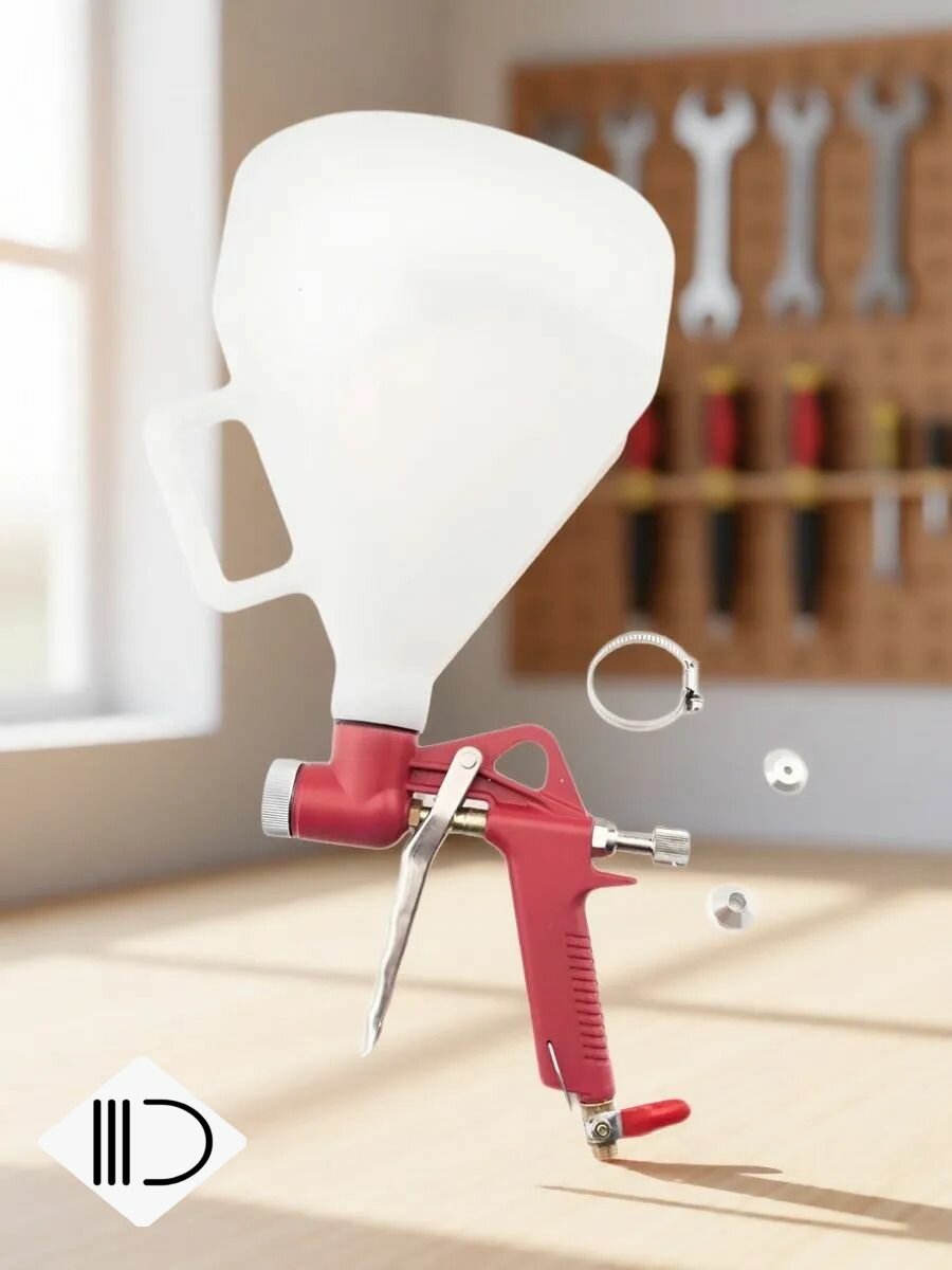 Краскопульт Pegas pneumatic 2701Н грунтовочный (4,6,8мм 3,5-5, атм.) нейлоновый бак