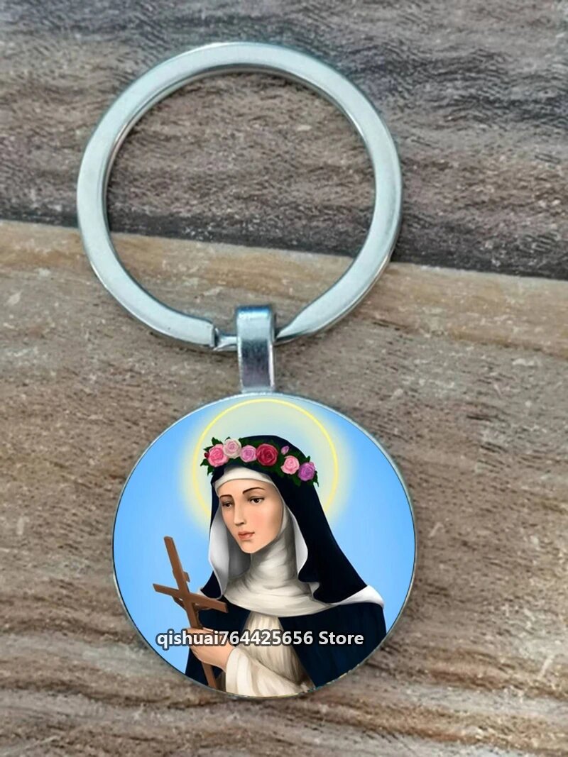 Религиозный брелок Дева Рита Де Кейзия из стекла