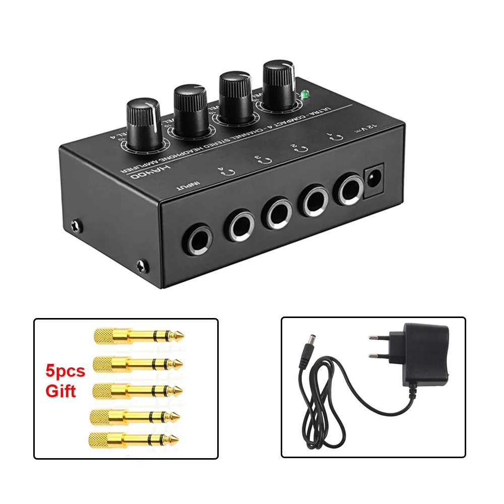 YiFanHeRong HA400 4-канальный усилитель для наушников Black EU Plug