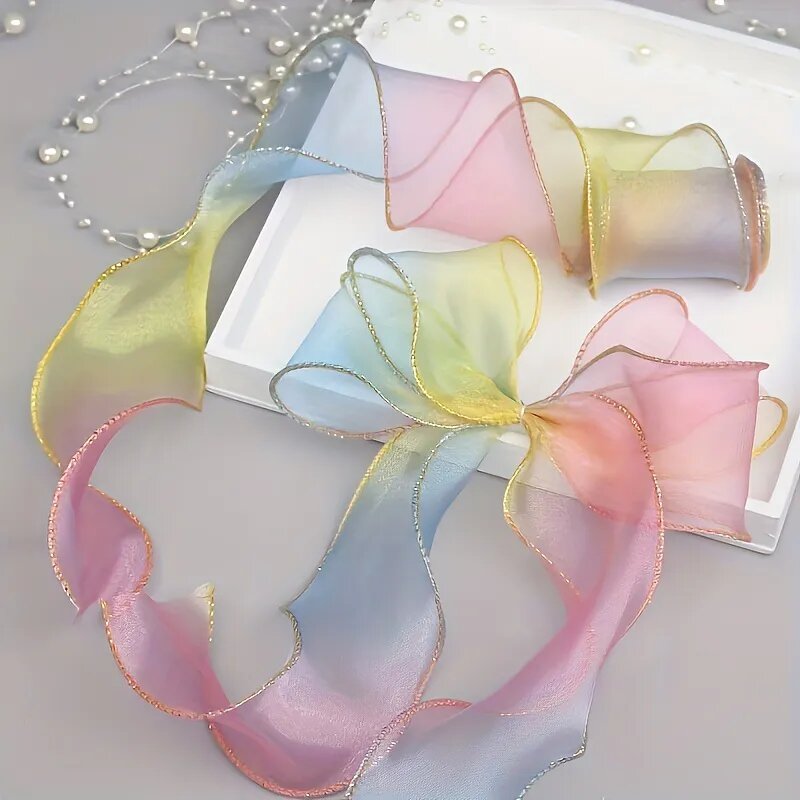 Лента органза рыбий хвост,40 мм Ширина,10 ярдов