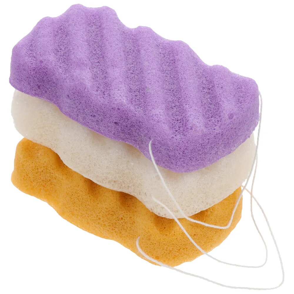 Косметические спонжи из конняку в наборе 3 шт для мягкого очищения лица