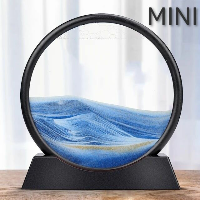 Движущаяся песчаная 3D MINI картина антистресс, голубая