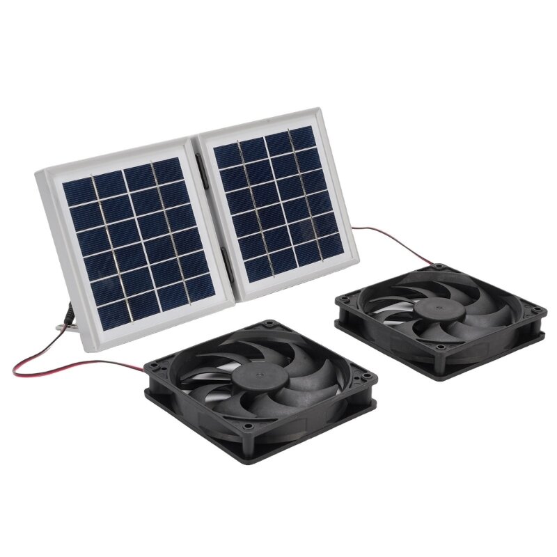 Портативный Вентилятор Панели Солнечных Батарей 10W Солнечный Вытяжной Вентилятор Мини-Вентилятор для Внутреннего Наружного Вентилятора Теплицы Водонепроницаемый