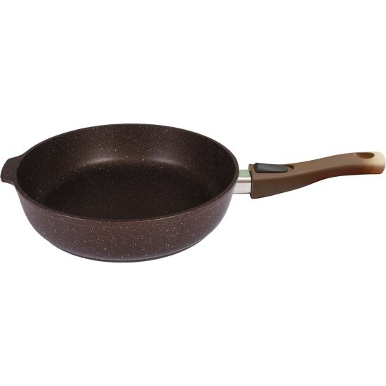 Сковорода Kukmara (кофейный мрамор) 280/65мм, со съемной ручкой (смк283а)
