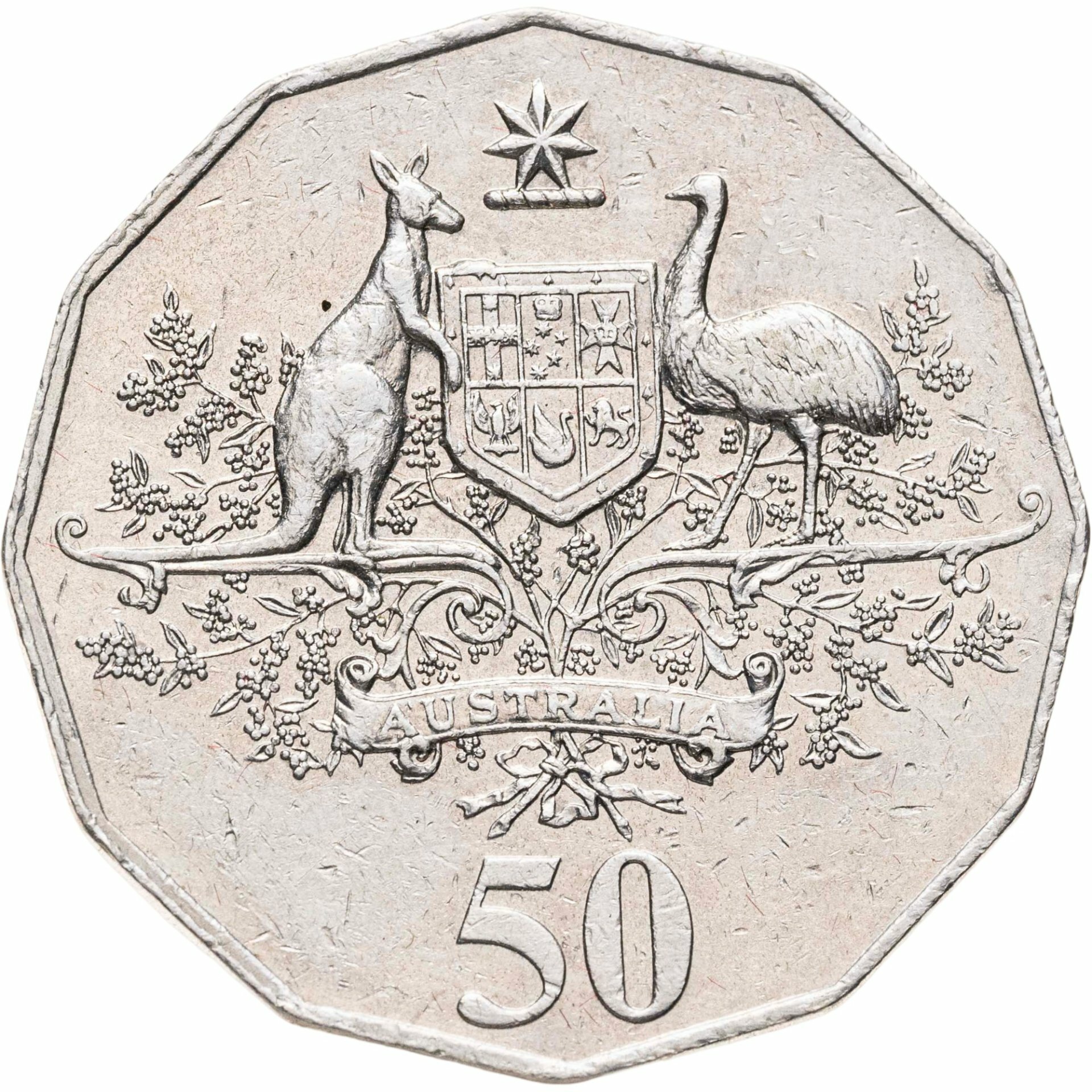 Австралия 50 центов cents 2001 Столетие Федерации - Австралия, Мельхиор медь-никель, в сохранности VF