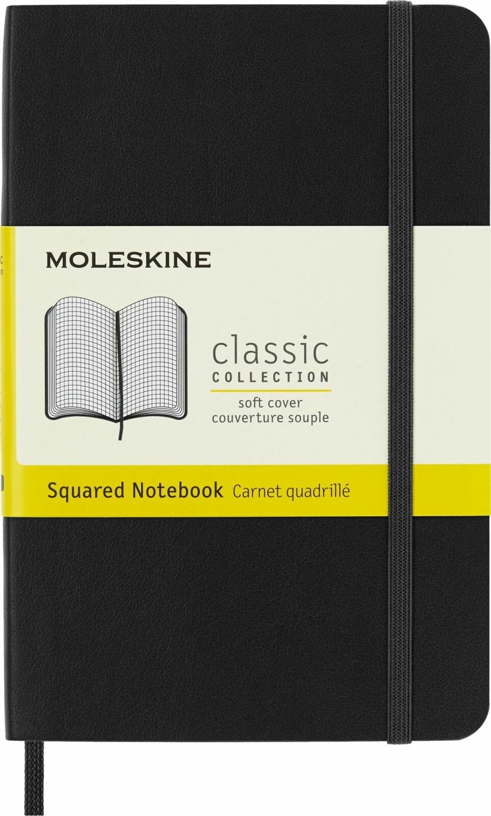 Блокнот Moleskine Classic soft Pocket 90х140 мм, 192 стр, клетка мягкая обложка черная (QP612)
