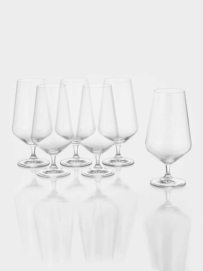 Набор бокалов для пива «Сандра», 540 мл, 6 шт, хрустальное стекло, прозрачный