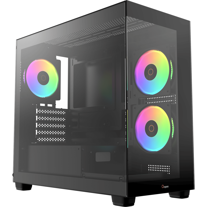 Корпус ПК Ocypus Gamma C52 BK ARGB, Mini‑Tower, чёрный, 3×120 мм ARGB, USB‑A 3.0 + 2×USB 2.0, mATX/mITX Gamma-C52-BKD300XX-GL