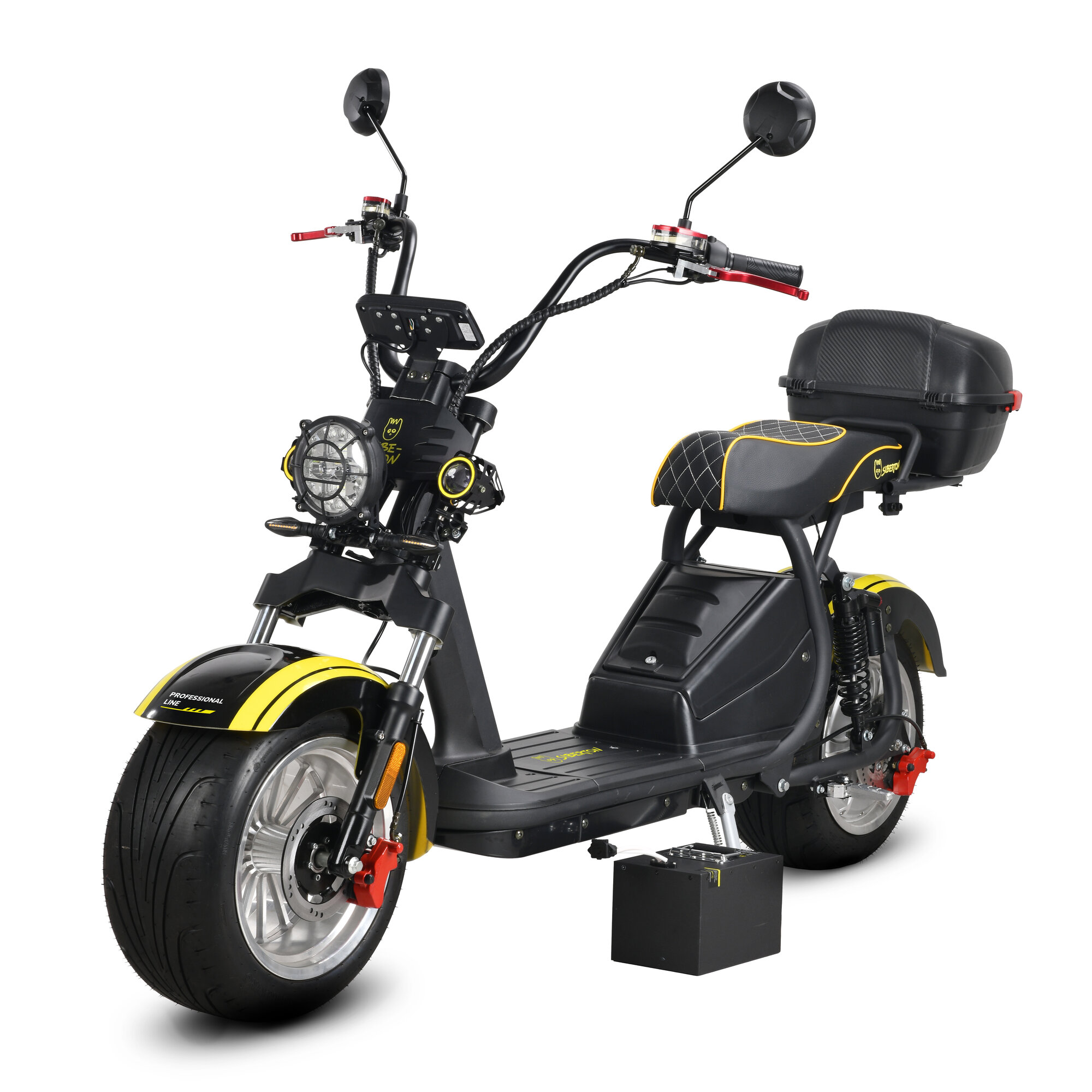 Электроскутер SIBERTON PRO MAX 3950W, 60V/35Ah, R12, черно-желтый