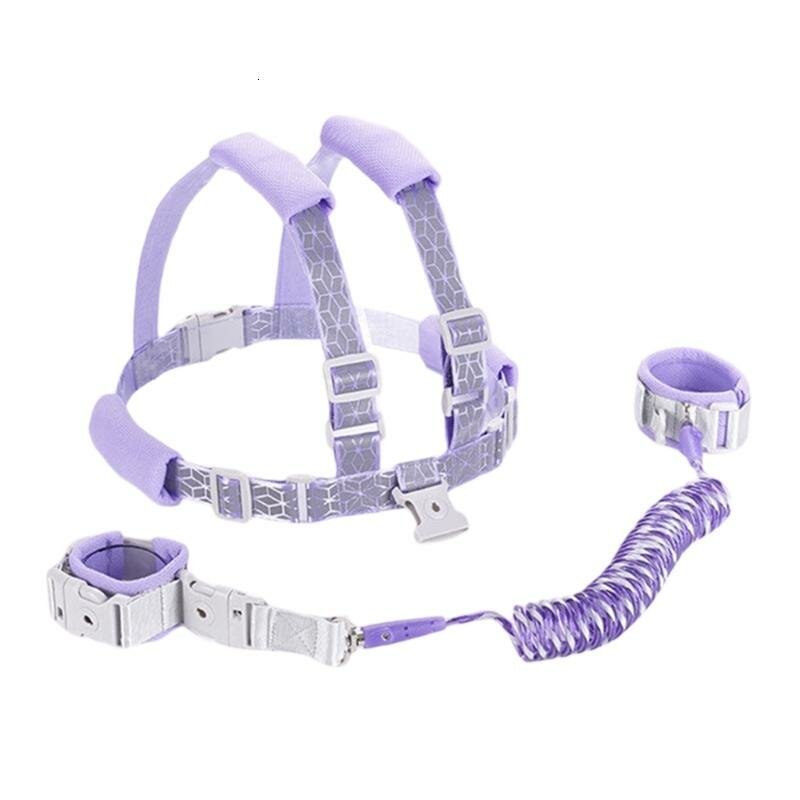 Детский безопасный поводок с отражающей полосой, Фиолетовый - 2m