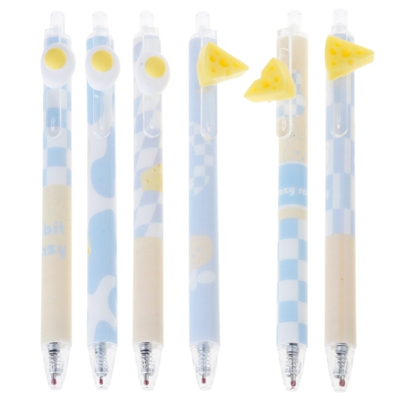 6 Шт Выдвижных Нейтральных Ручек С Морской Солью И Сыром Гелевые Чернильные Ручки 0,5 мм Ручки Для Подписи Школьные Принадлежности для Ведения Дневника