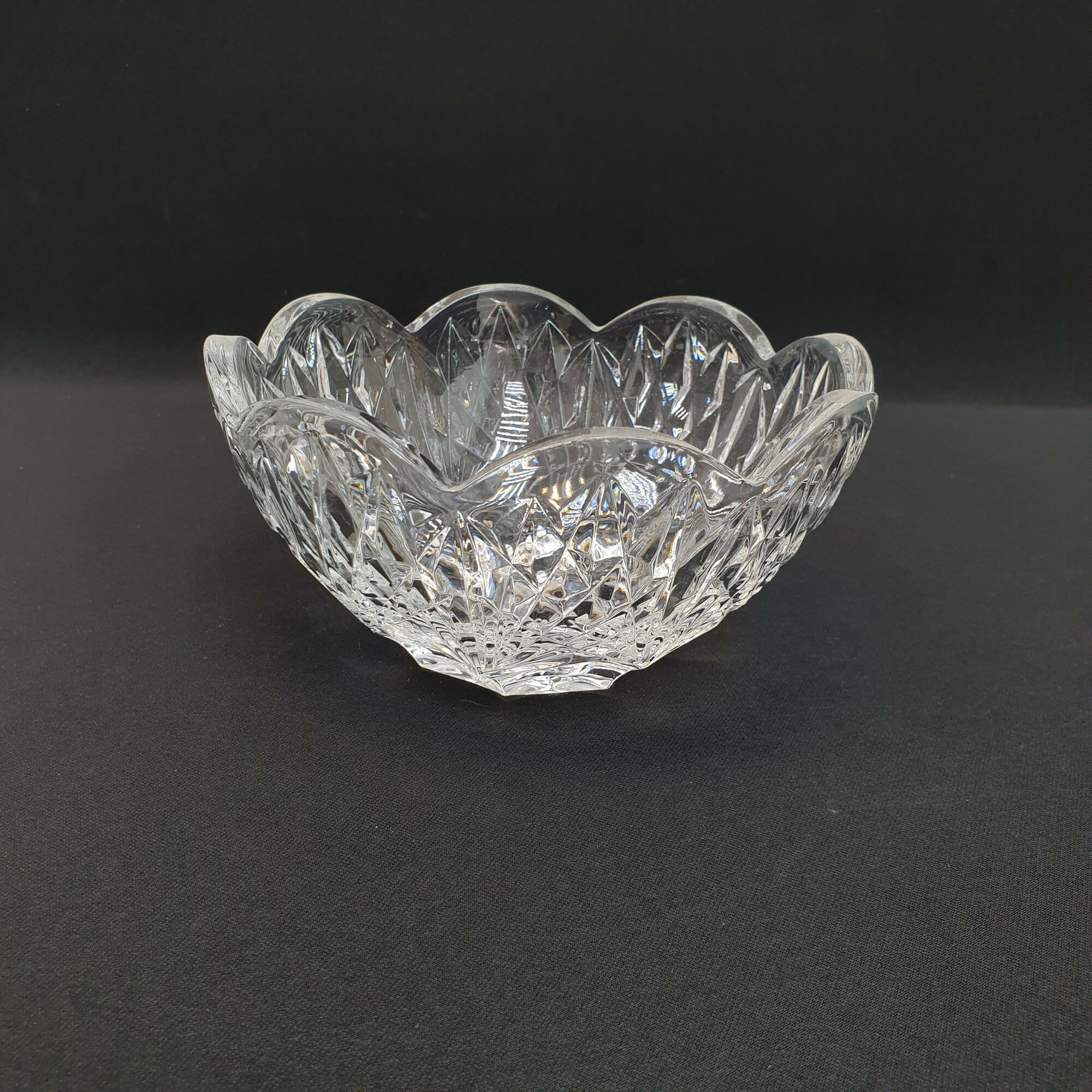 Винтажный салатник ваза, хрусталь 16 см, СССР