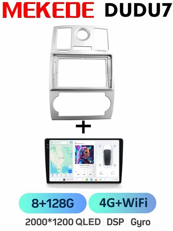 Магнитола 9" Mekede DUDU7 8/128 Gb для Chrysler 300C 1 2004-2011 carpay Android