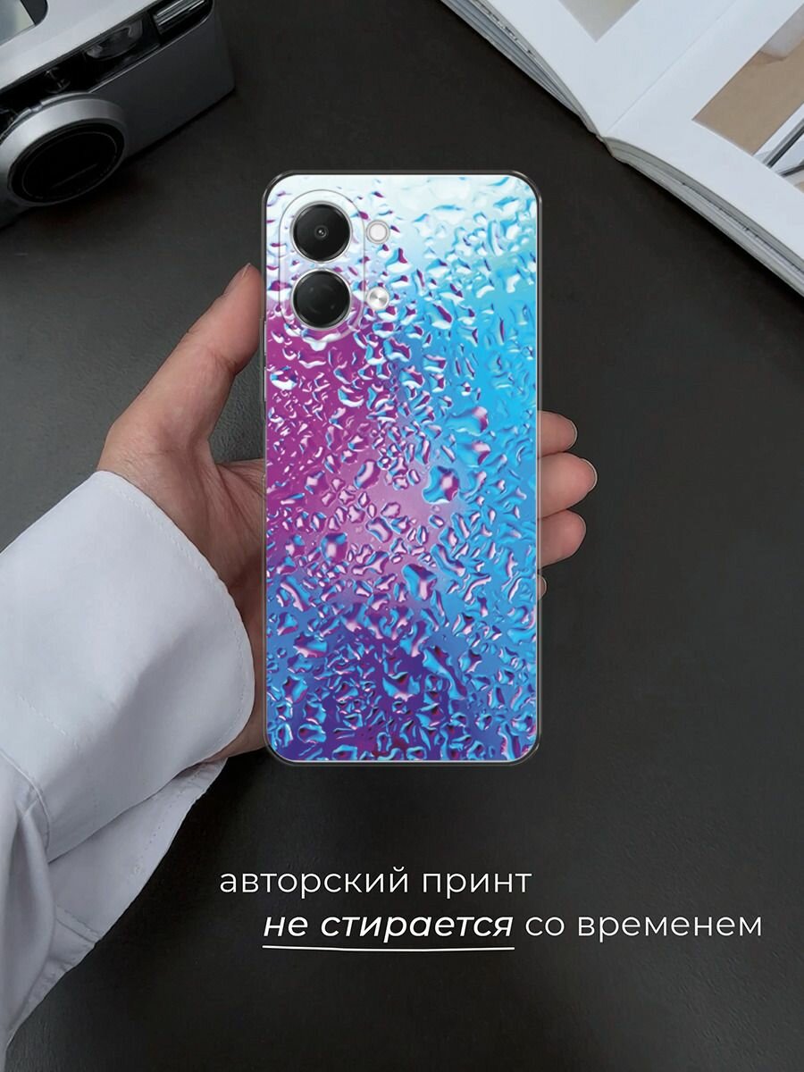 Чехол на Tecno Spark Go 3 / Текно Спарк Го 3 с принтом Капли на стекле — фото 1
