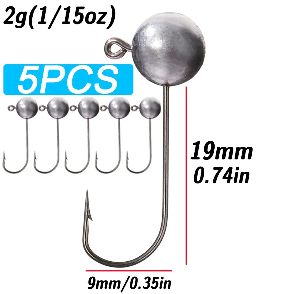 5-20 шт. металлические крючки с джиг-головкой, 1 г, 5 г, 7 г, 10 г, шариковый хвостовик, колючий корень Ned Rig, комплект мягких приманок для рыбалки, снасти Pesca, снасть, карповый рыболовный крючок