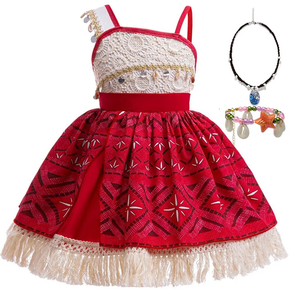 Платье Moana для девочки, красный, 2T (100)