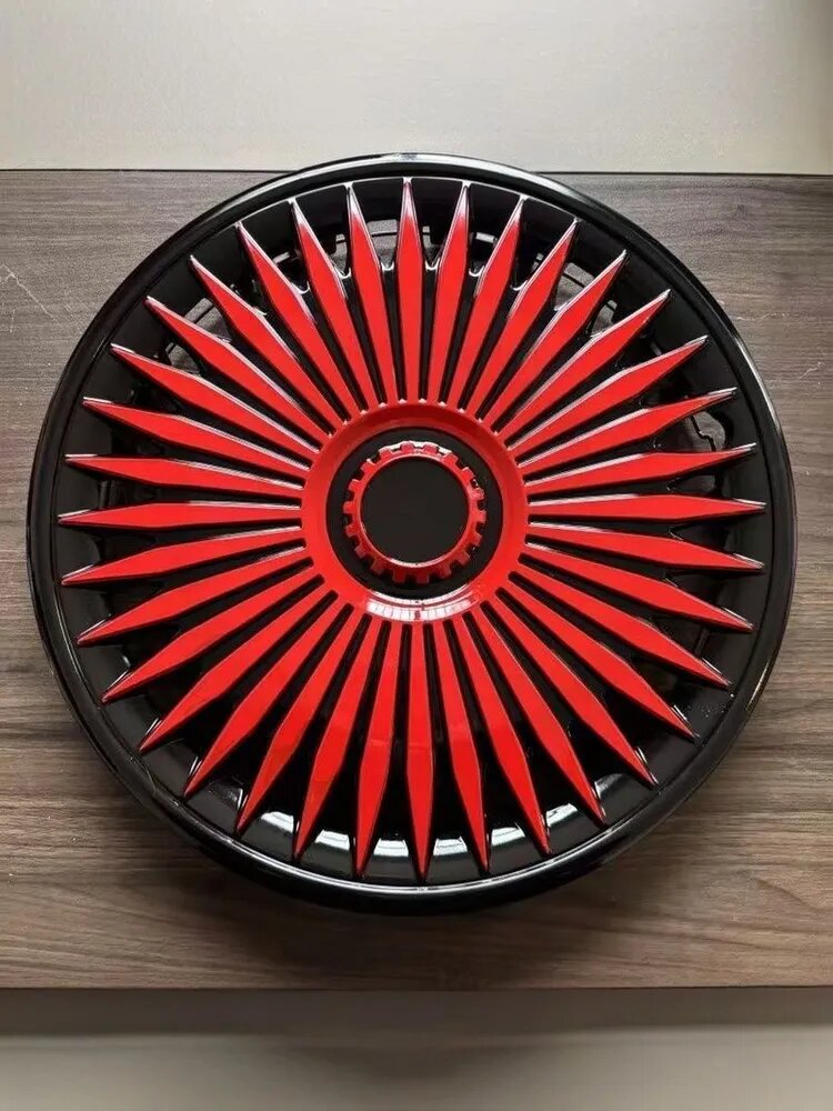 Колпаки на колеса, 14" для легковых автомобилей, комплект 6 шт. Яркий красный цвет