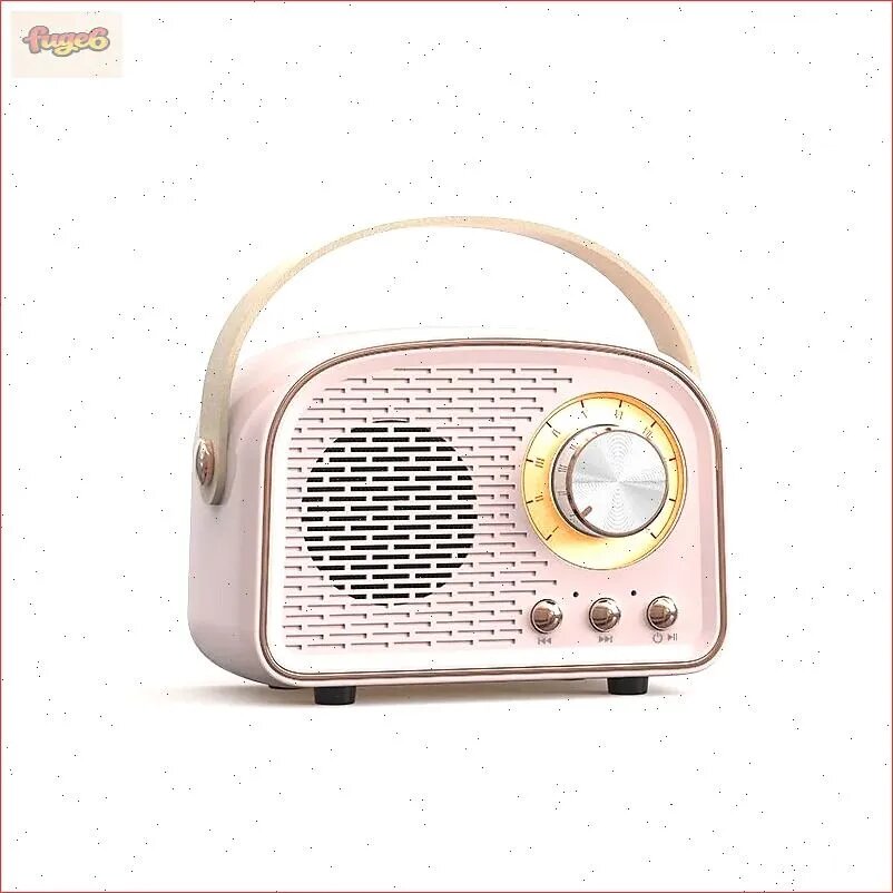 MP3-плеер Bluetooth ретро-динамик под дерево розовый, портативная аудиосистема