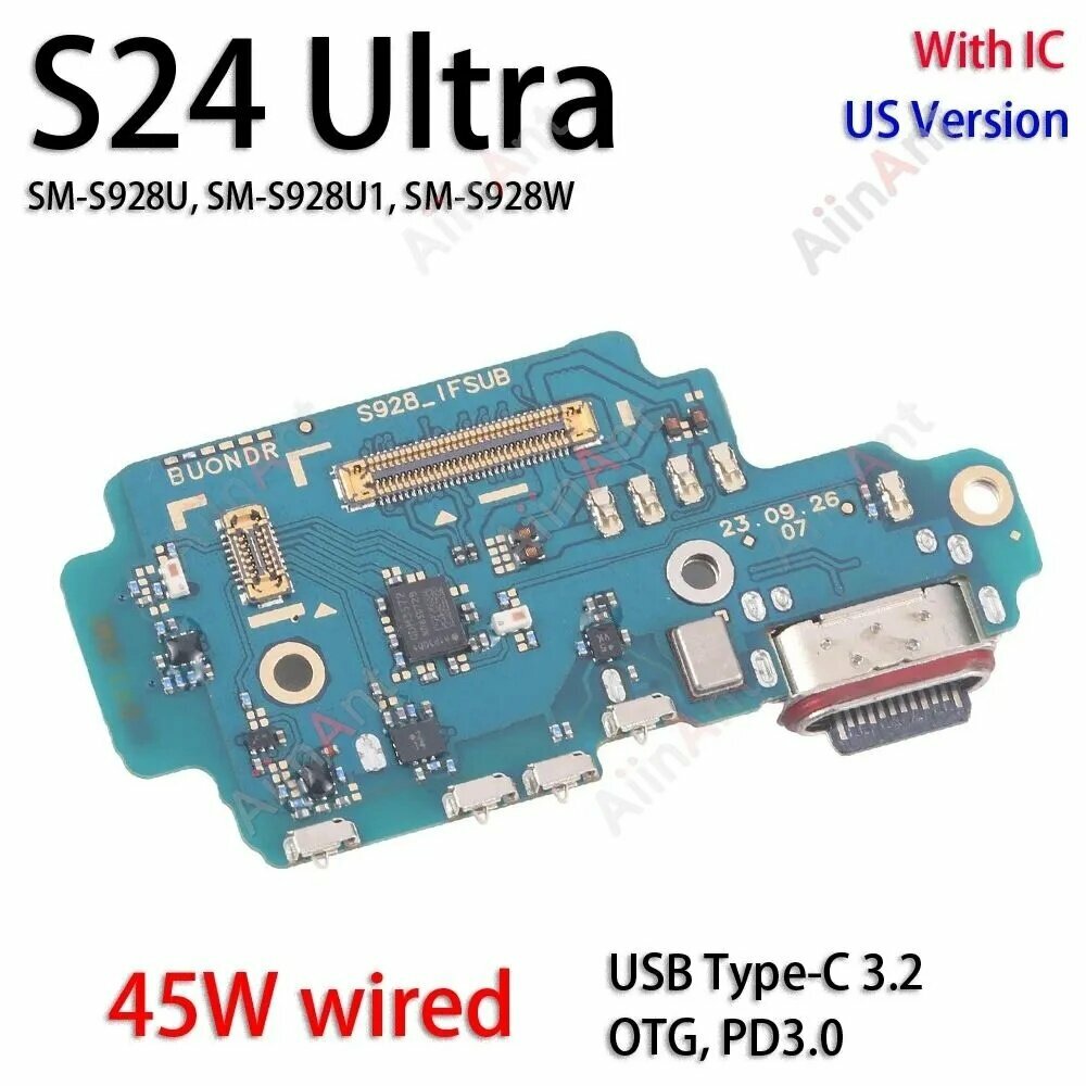 USB микрофонная плата, док-коннектор, зарядный порт, гибкий кабель для Samsung Galaxy S25 S24 S23 S21 S20 Plus Ultra G996W G998W S901W S906W