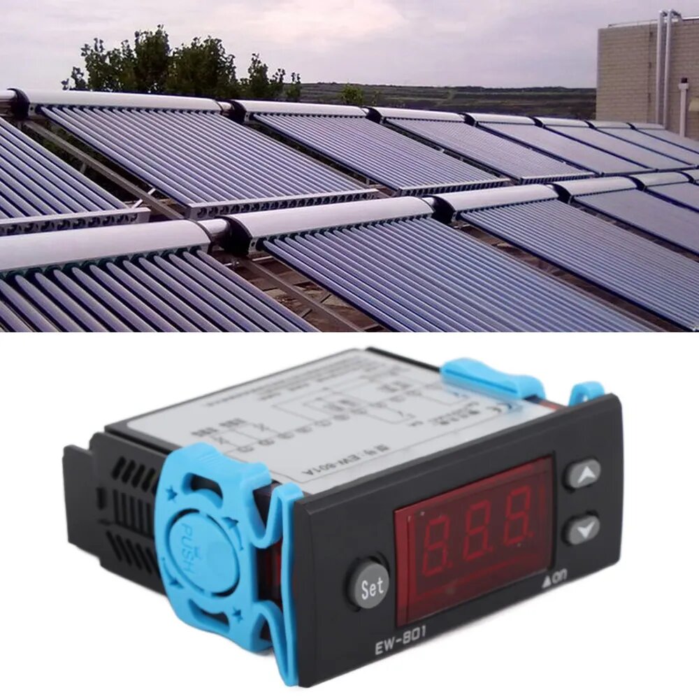Контроллер температуры солнечного водонагревателя с термостатом, датчиком и цифровым дисплеем, Потребляемая мощность 3Вт, Диапазон регулировки нагрева 2 99 , Начальное регулирование разницы температур