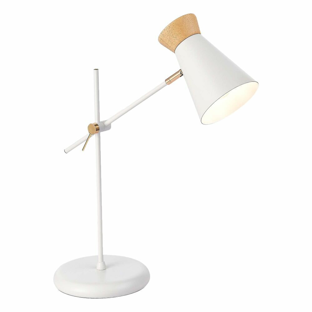 SLE1252-504-01 ST-Luce Прикроватная лампа Белый, Золотистый/Белый, Дерево E27 1*60W.