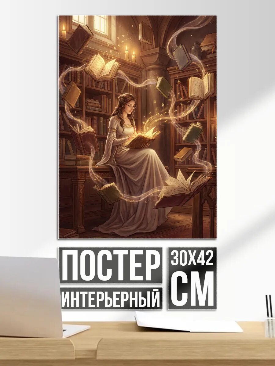 Постер на стену Волшебная Библиотека