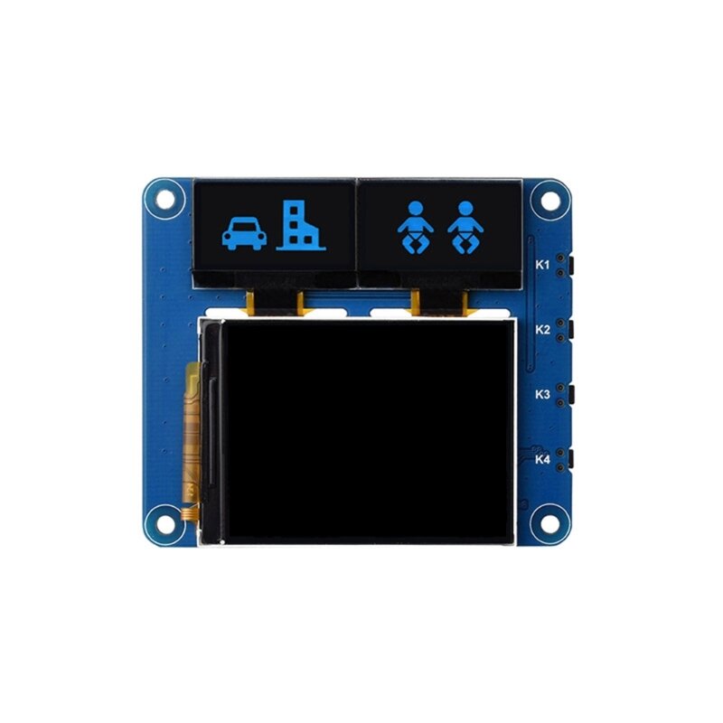 LCD HAT OLED-ЖК-дисплеи 2-дюймовый основной ЖК-экран IPS с 2 0,96-дюймовыми синими OLED-экранами HAT