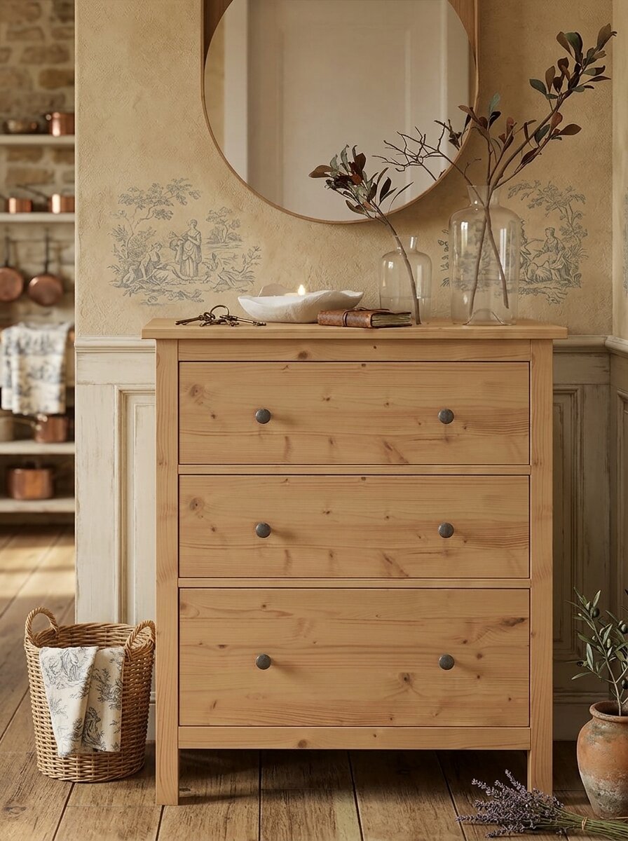 Комод для одежды в спальню SkandiMark массив сосны, коричневый 85х96х37 см