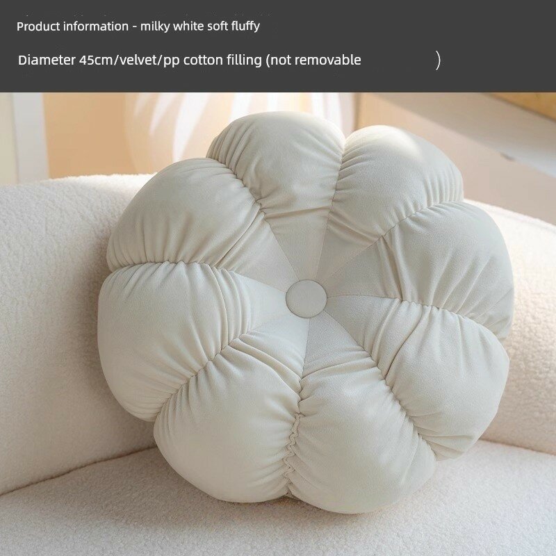 Подушка Cream Soft Fufu с наполнителем, диаметр 45 см, стирающаяся, для дивана