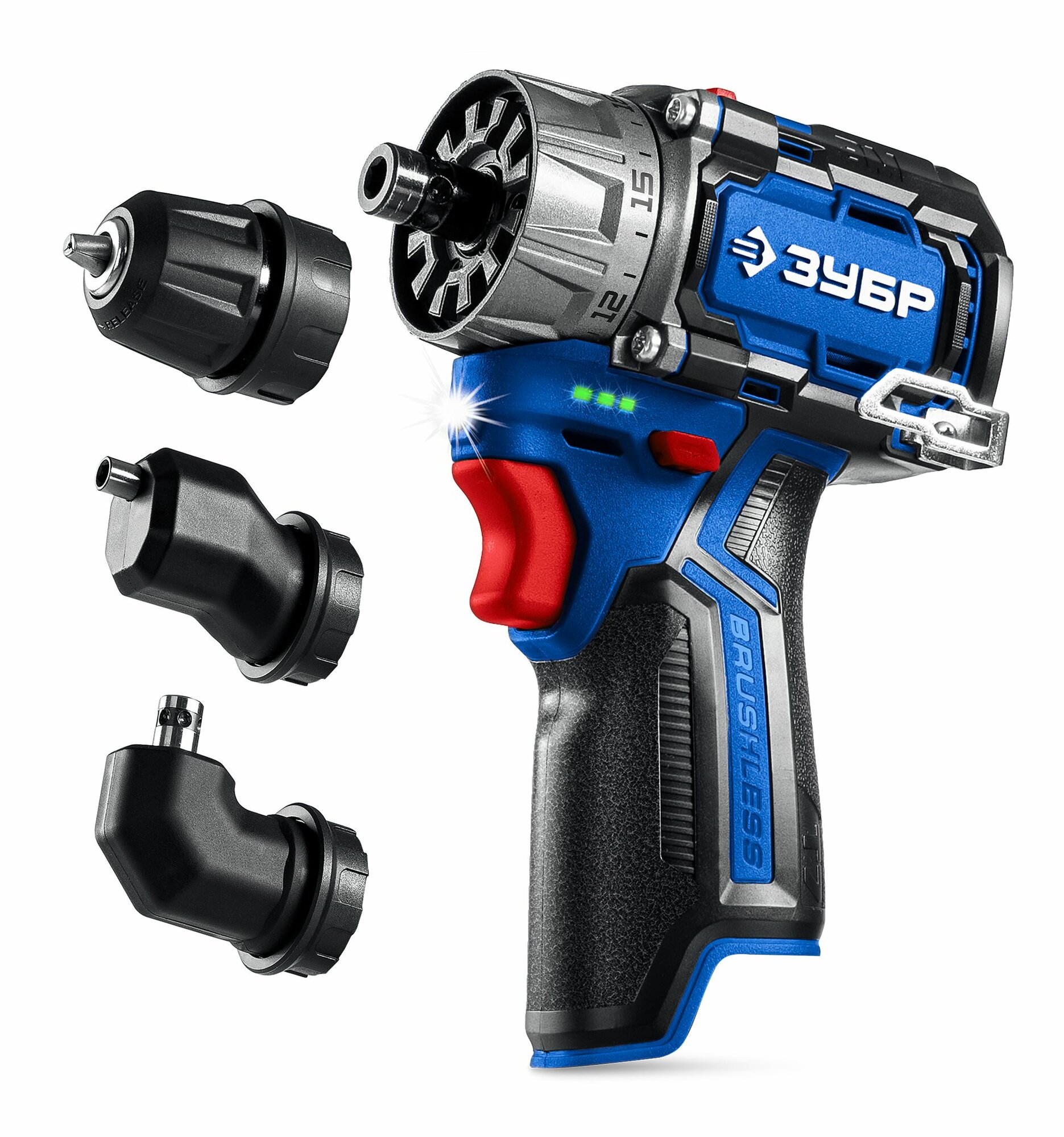 ЗУБР комби #1, 12 В, 45 Н м, без АКБ (тип Т7), модульная дрель-шуруповерт, BRUSHLESS, Профессионал (DB-125)