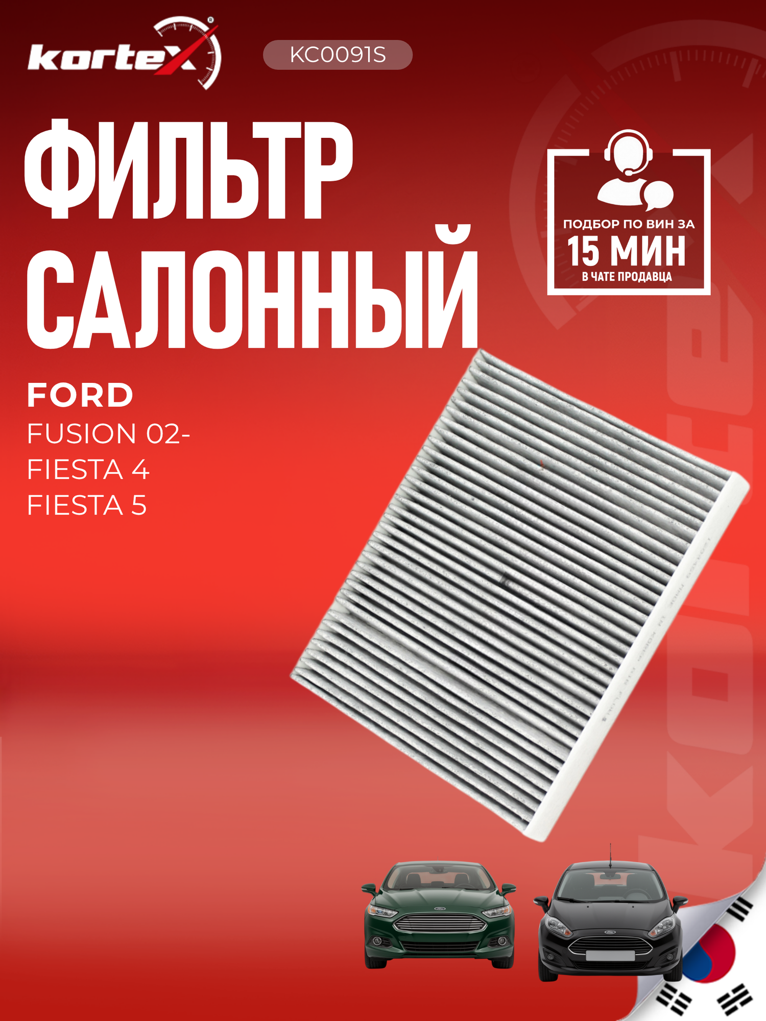 Фильтр салонный угольный Форд ЭкоСпорт, Фиеста, Фьюжн SSC1132, SS1132, PF2395