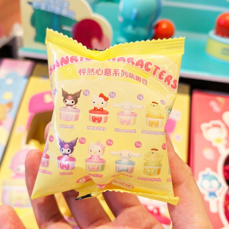 Милый и забавный домик Sanrio Heartbeat Series: Сюрприз-бокс с фигуркой пудинг-дога, милый фигурка Куроми, сюрприз-бокс