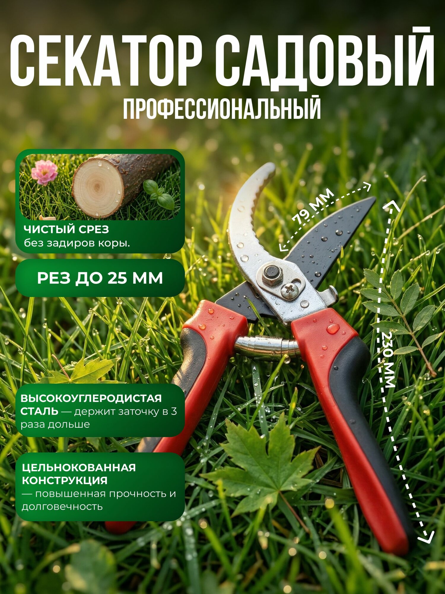Секатор садовый ручной для сада и огорода Ножницы садовые для кустарников и цветов садовые ножницы секатор для кустарников ручной инструмент