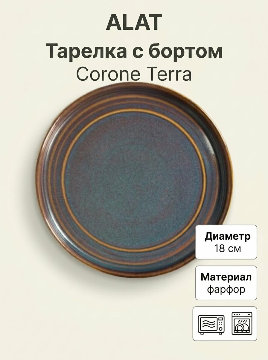 Тарелка сервировочная Terra 18 см фарфор