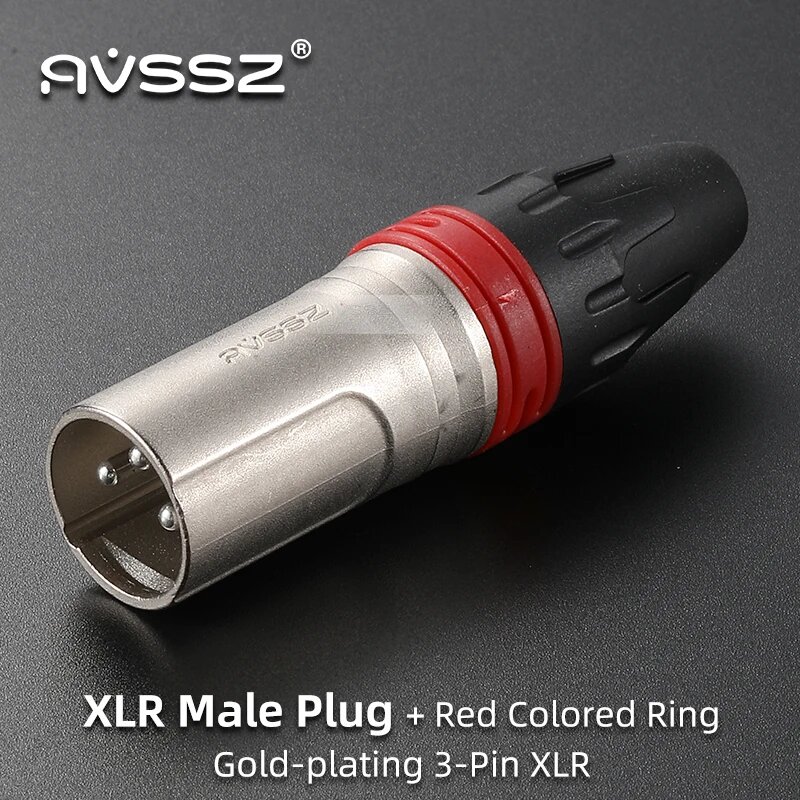 Цветной металлический кабель XLR AVSSZ Male-Red Ring 2