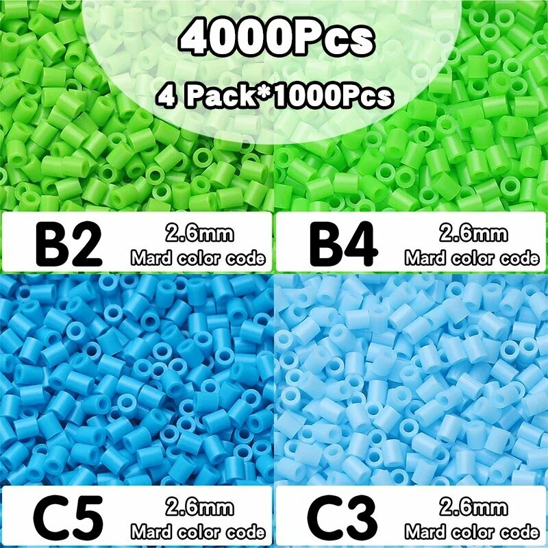 Набор бусин Hama Perler 4000 шт, Цвет: 4000Pcs-G4