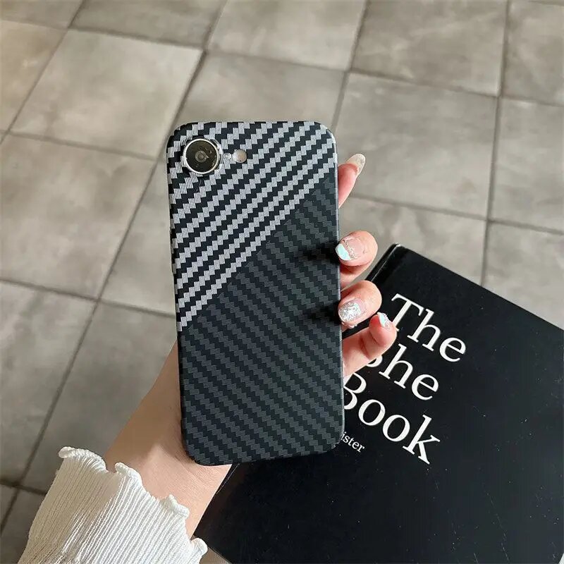 Чехол для iPhone 16e, черный, карбон, Color: 4
