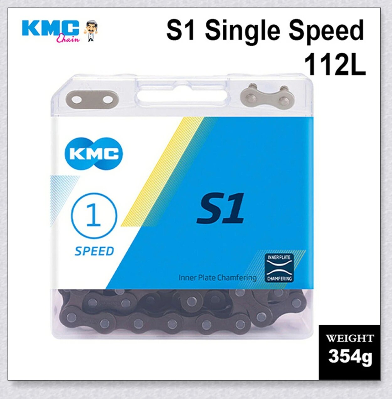 Цепь для велосипеда KMC S1 112 звеньев