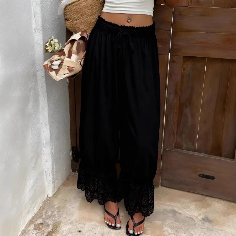 Женские укороченные брюки-фонарики UOSU из хлопка M, Black