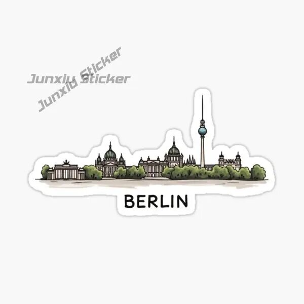 Немецкая наклейка с флагом Берлина для автомобиля, грузовика, ноутбука, BERLIN GERMANY-17, 13cm