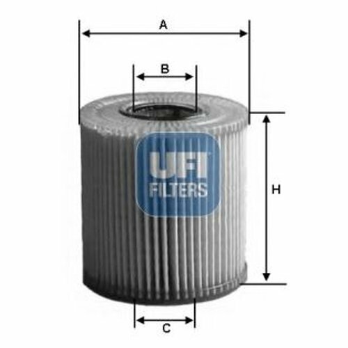 Фильтр масляный Ufi 2511500 для SEAT Ibiza IV; Skoda Fabia II, Roomster; VW Polo