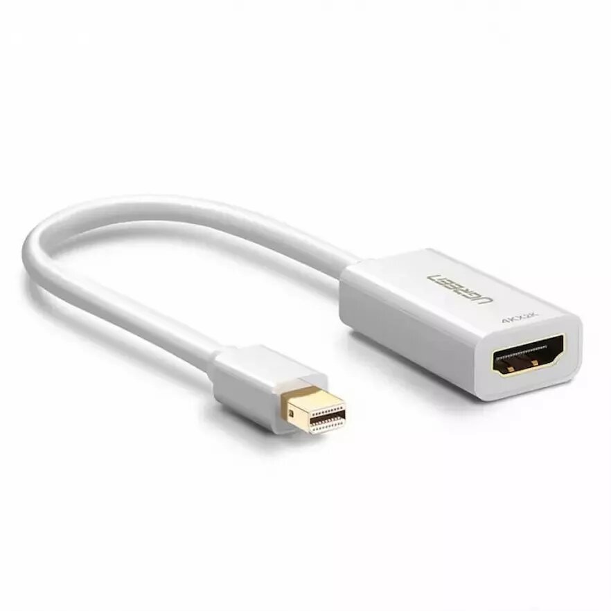 Кабель UGREEN MD112 (10460) Mini DP to HDMI Female Converter 1080P. белый