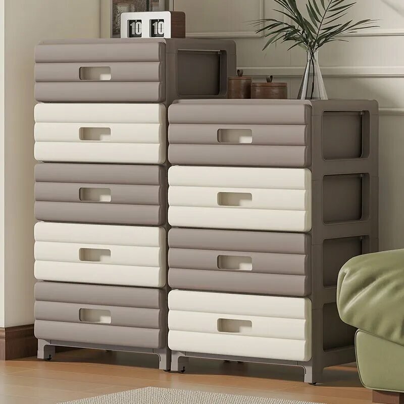 KADICOO Комод, Шкафчик, каштановый цвет, ABS, 5 слоев，35х28x70.5 см — фото 1