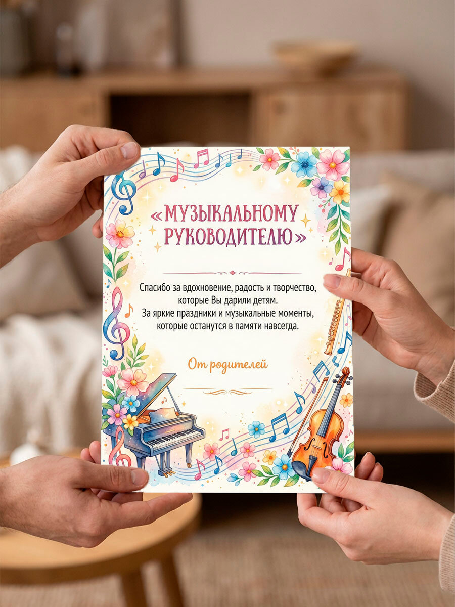 Благодарность учителю музыки — фото 1