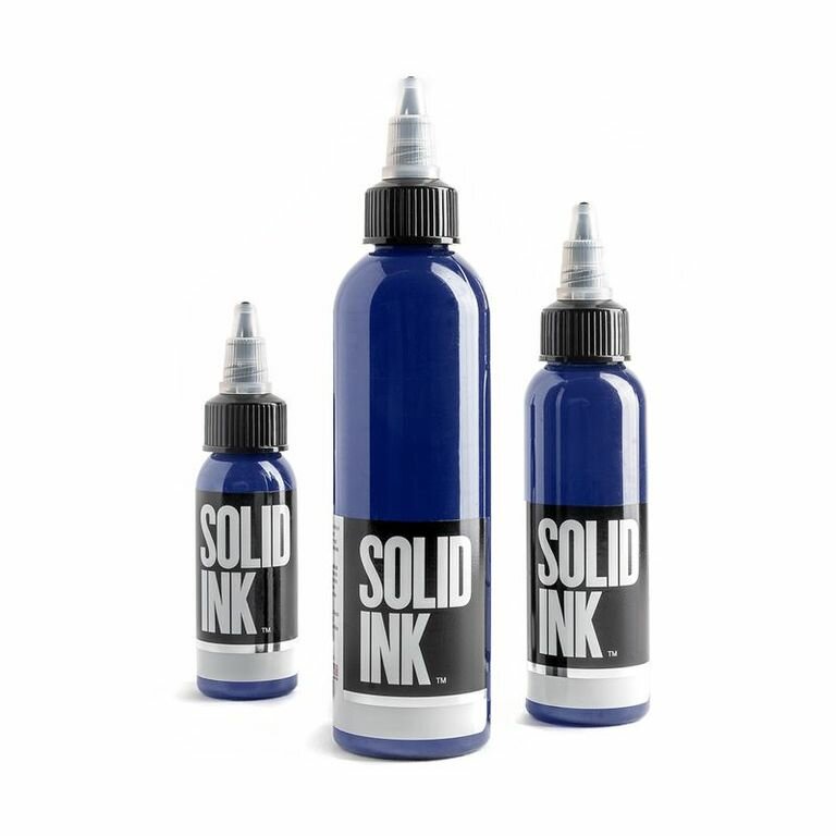 Краска для тату "Dark Blue" - Solid Ink (США, 1 oz - 30 мл.) — фото 1