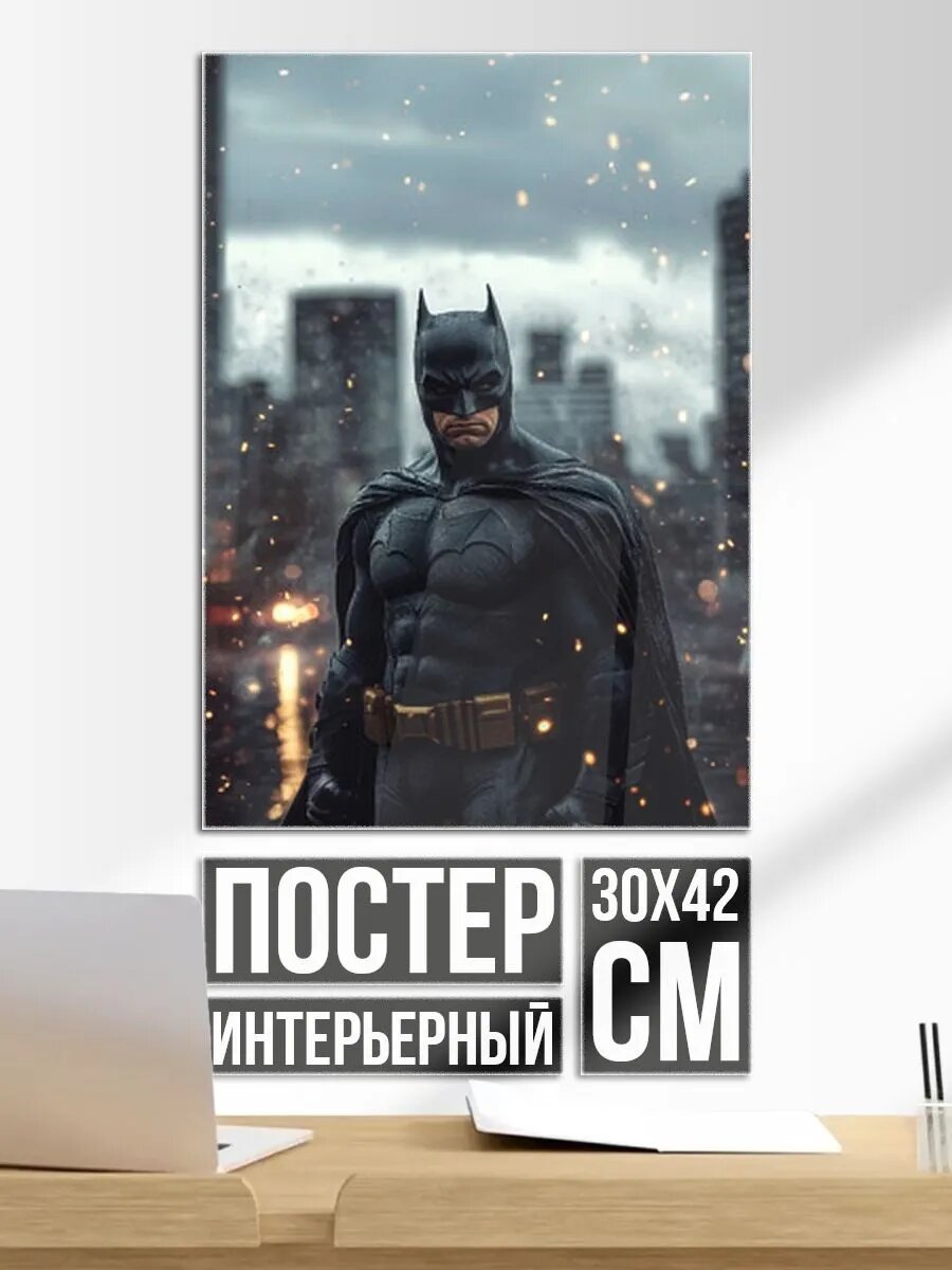 Постер на стену Бэтмен в искрах